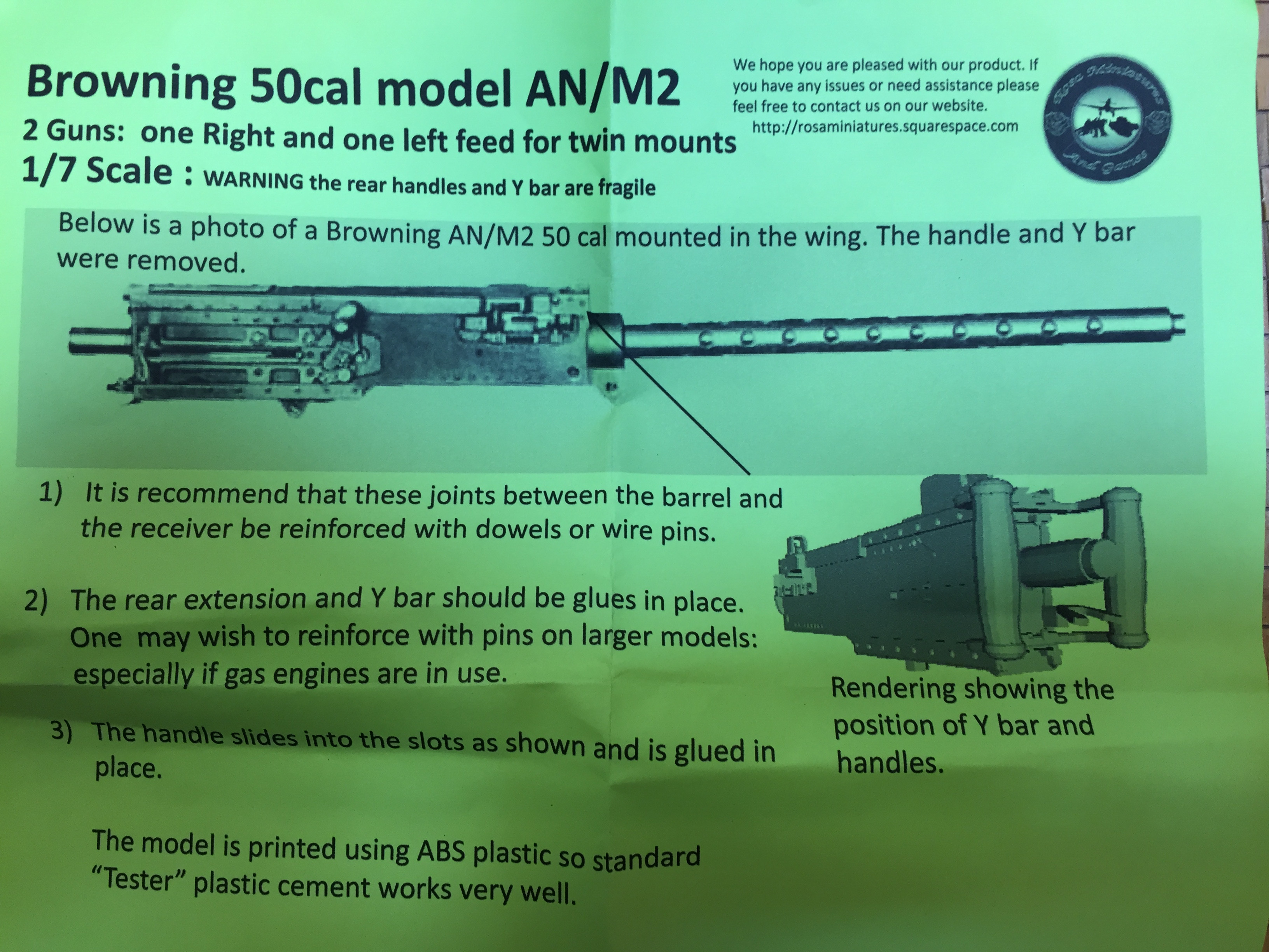 Browning 50 caliber MG(AN/M2) right/left feed (set) - Scale Guns by ...